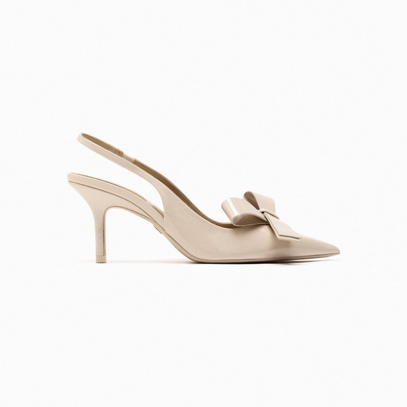 Zara | Shoes | Zara Sling Back Bow Heels | Poshmark